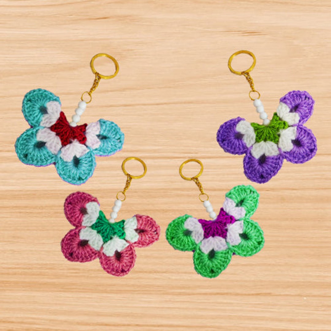 A Crochet Butterfly Keychain Pattern, Crochet Butterfly, Butterfly ...