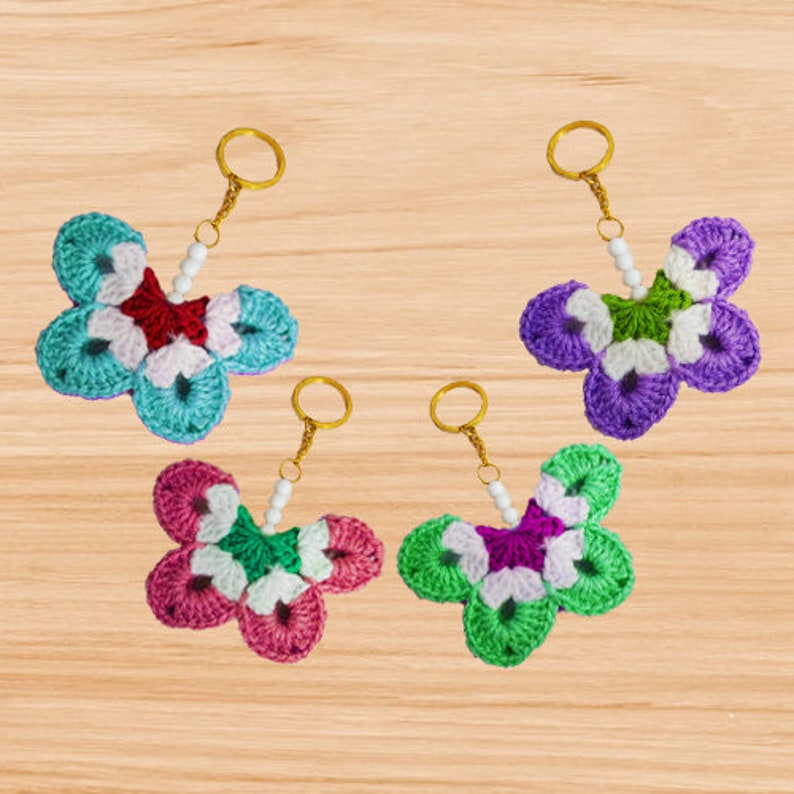A Crochet Butterfly Keychain Pattern, Crochet Butterfly, Butterfly ...