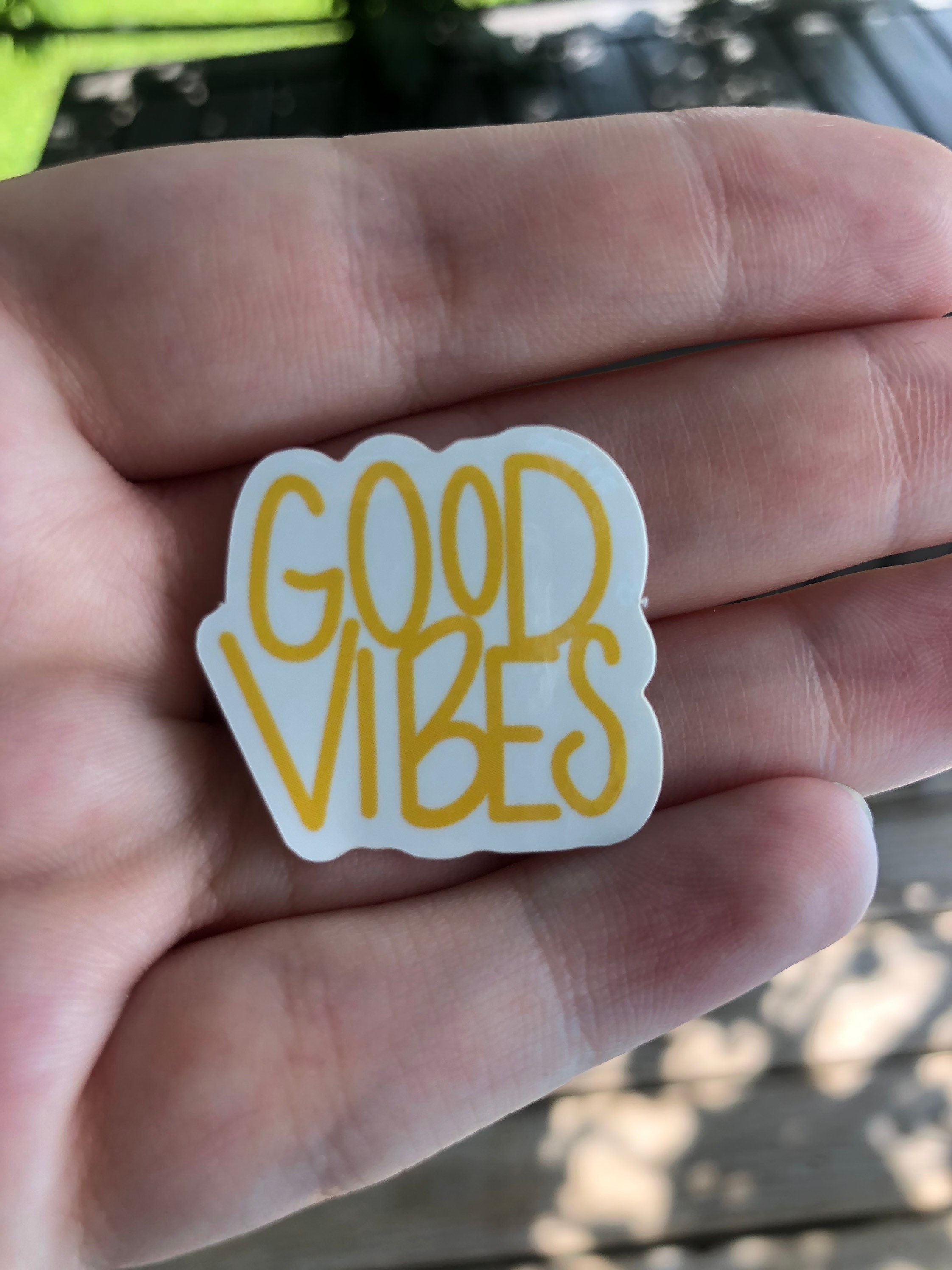 Good Vibes Positivity Yellow Quote Vinyl Stickers - Etsy