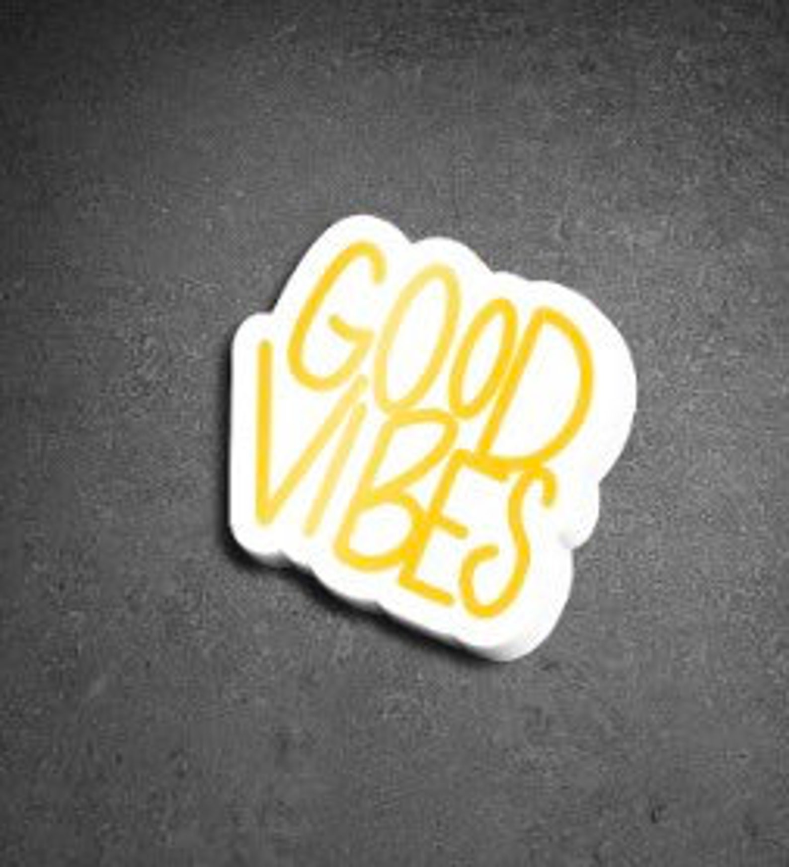 Good Vibes Positivity Yellow Quote Vinyl Stickers - Etsy