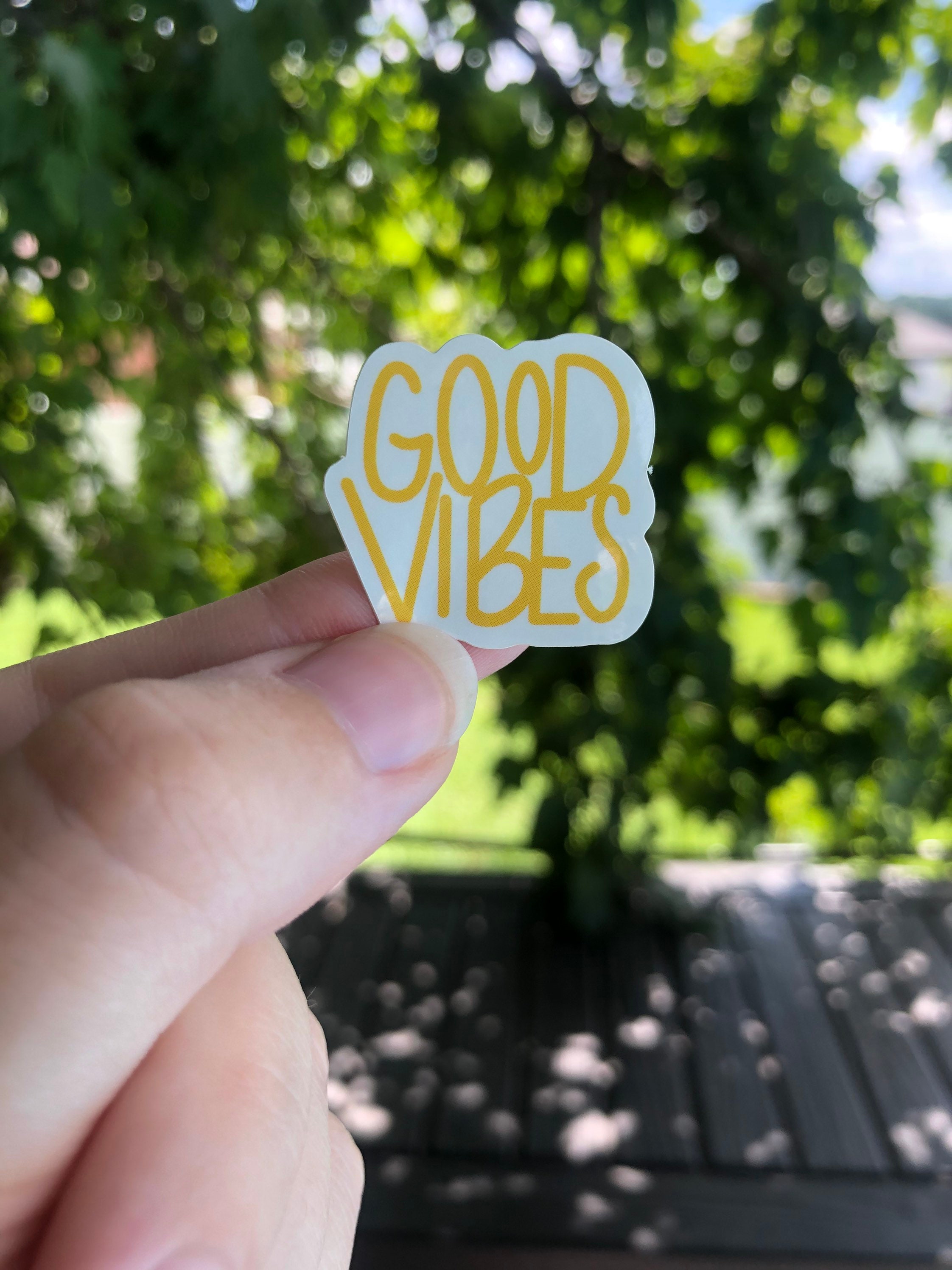 Good Vibes Positivity Yellow Quote Vinyl Stickers - Etsy