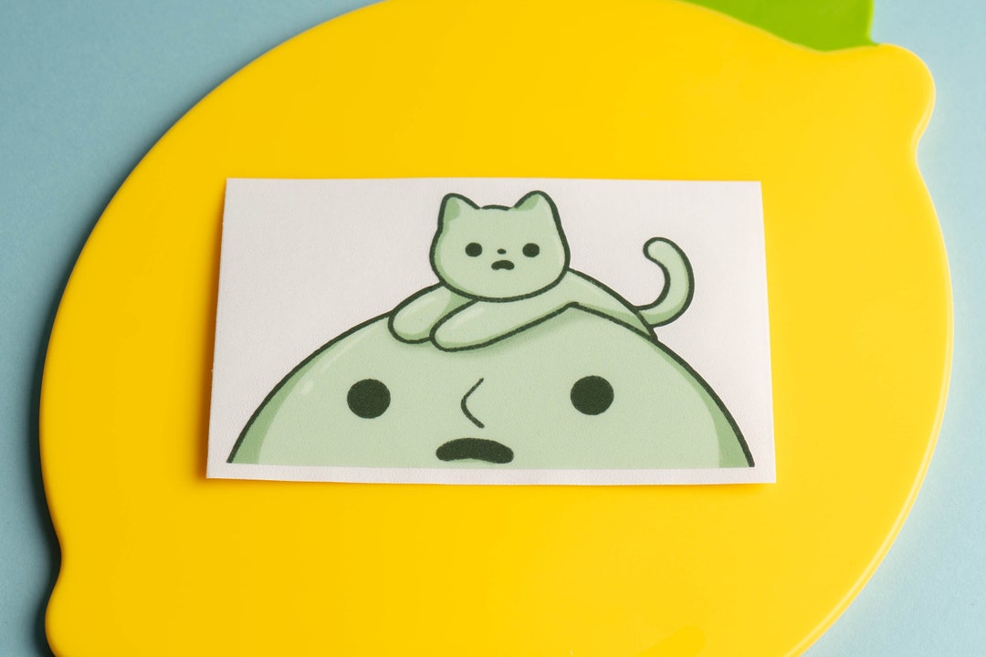 Silly Green Guy With Cat Peeker Sticker / Car Kiss-cut Waterproof ...