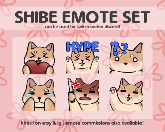 Shibe Emotes Set / Shiba Inu Emotes / Cute Twitch Emotes / - Etsy