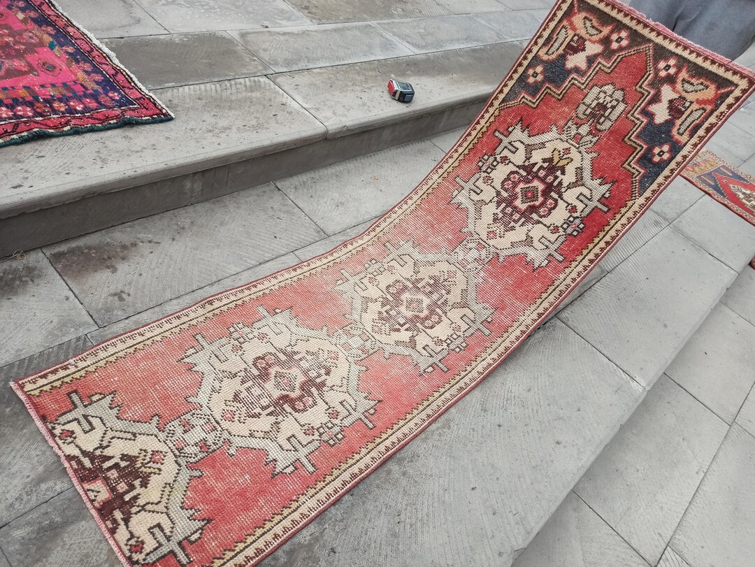 2x6 Narrow Rug Runner , Very Old Runner Rug ,, Mini Entryway Runner ...