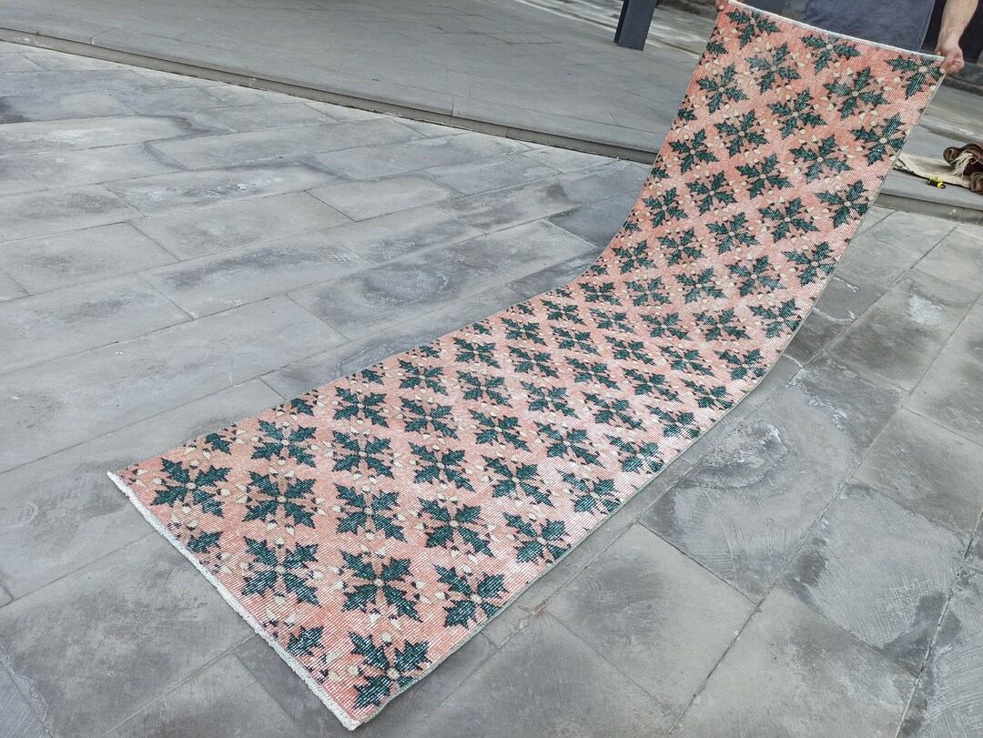 3x9 Runner Rug , Pastel Colors Rug , Flowers Patterned, Affordable ...