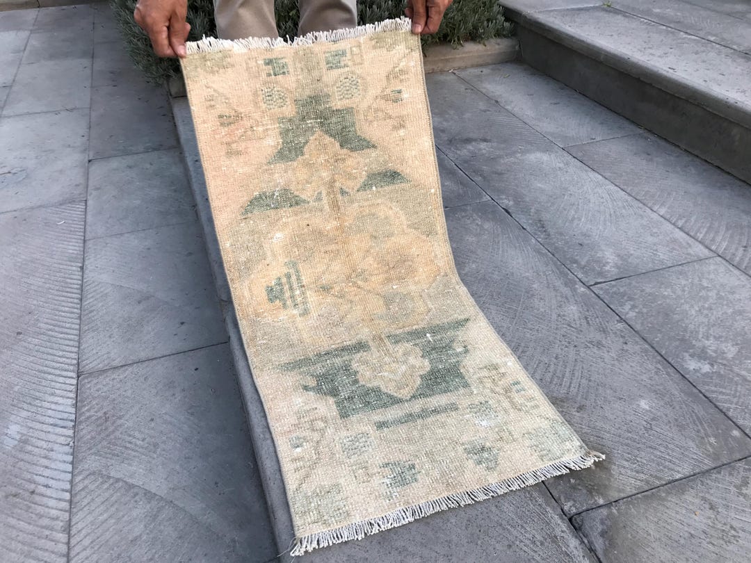 Mini Minis Rug , Turkish Vintage Small Rug, Pastel Love Colors ...