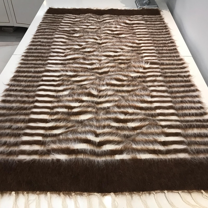 Blue Mohair Wool Rug - Etsy