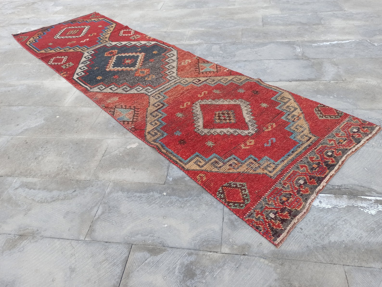 Red Color Runner Turkish Runner 3x10 Handmade Rug Vintage - Etsy