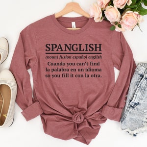 Spanglish Definition Shirt, Latina Gift, Spanish Teacher Tee - Etsy