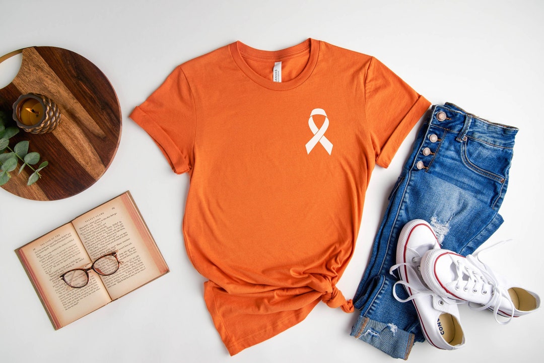 Leukemia Awareness Shirt: Orange Ribbon Cancer Support Tee - Etsy
