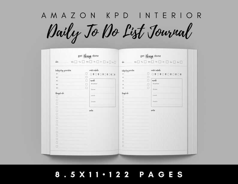 To Do List Journal & Daily Planner 8.5x11 Inches WITH Bleed Commercial ...