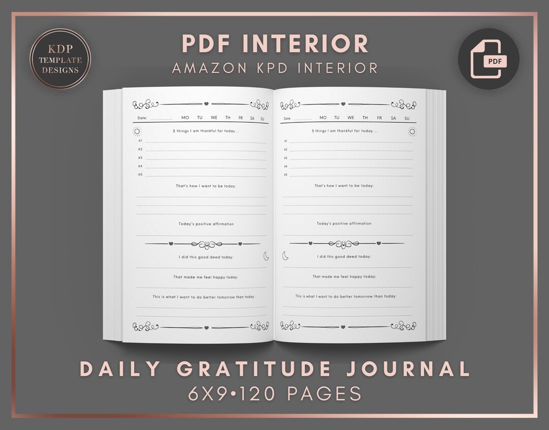 Daily Gratitude & Mindfulness Journal With Lovely Design 6x9 Inches ...
