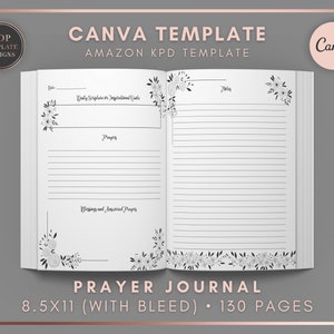 Prayer Journal Canva Editable Template 8.5x11 Inches 130 Total Pages ...