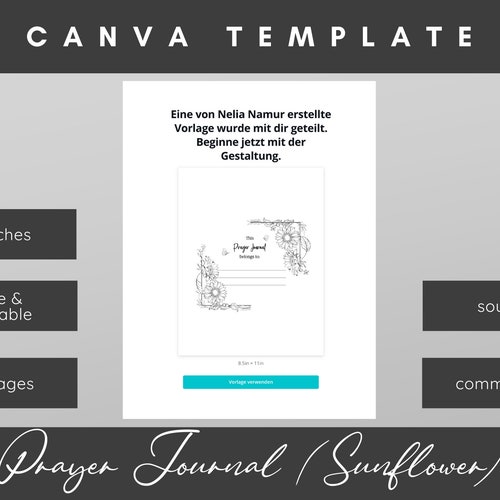 Prayer Journal Canva Editable Template 8.5x11 Inches 130 - Etsy