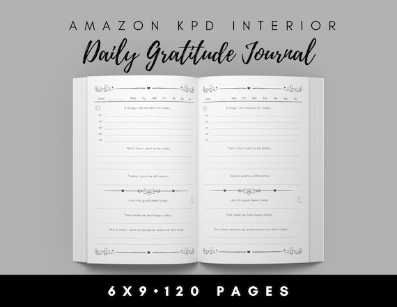 Daily Gratitude & Mindfulness Journal with lovely Design 6x9 | Etsy