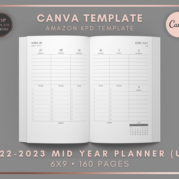 2023 Kdp Vertical Planner - Etsy
