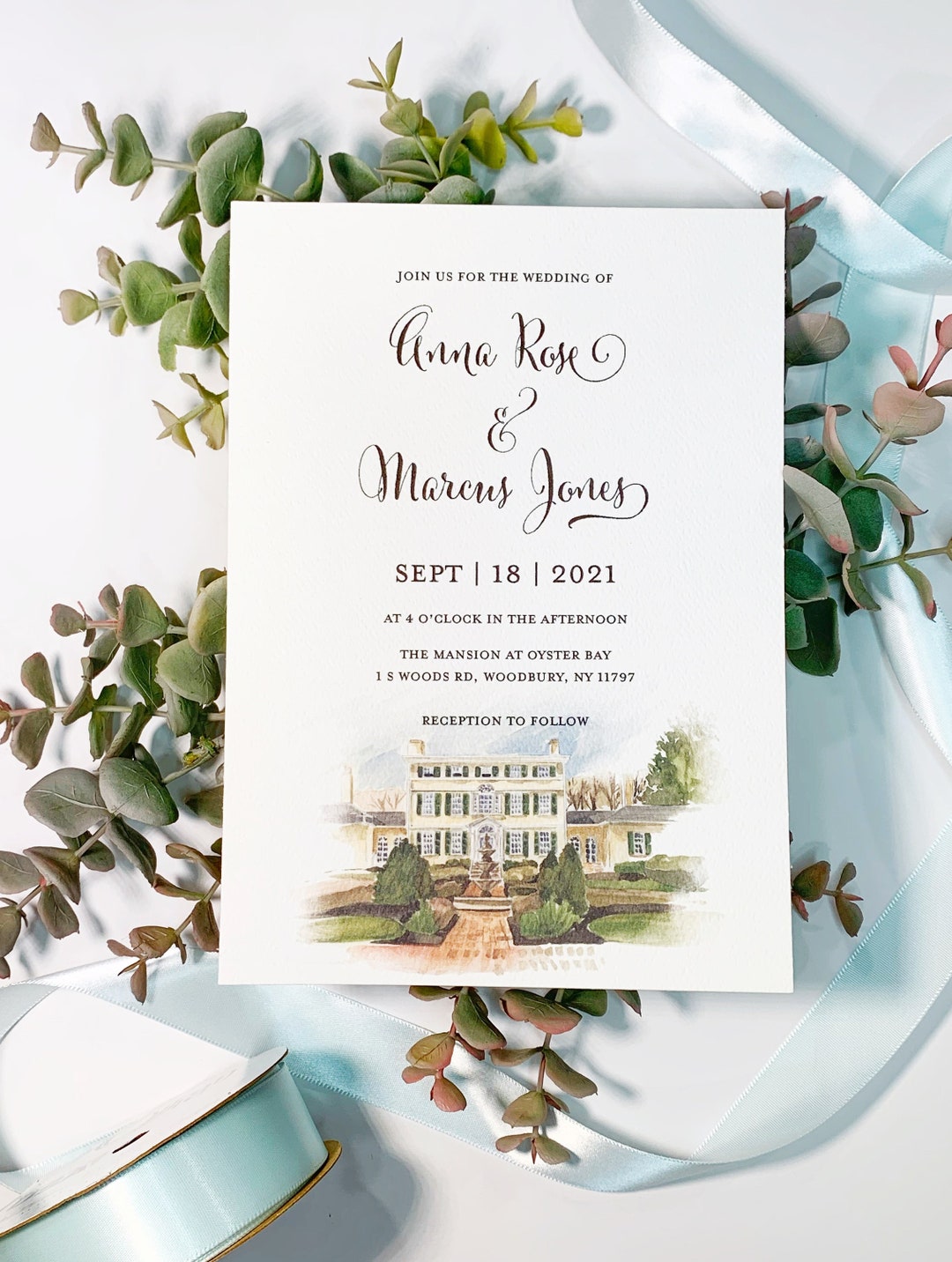 Custom Hand Painted Party Venue Wedding Invitation sample - Etsy