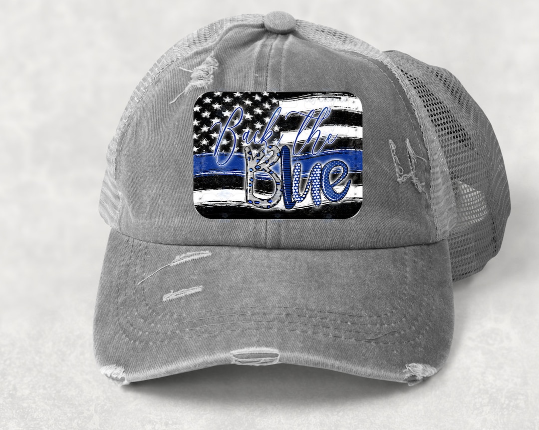 Digital Download for Sublimation, Rectangle Hat Patch Design, Blue Line ...