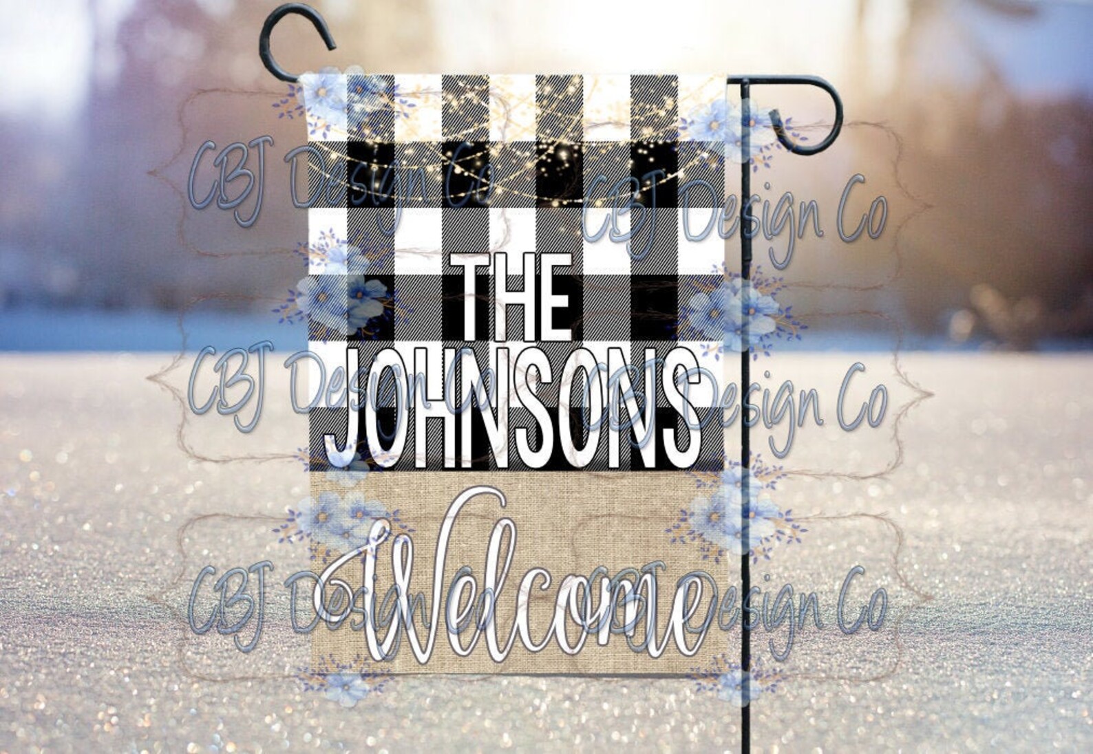 Digital Download Buffalo Plaid Welcome Garden Flag Design | Etsy