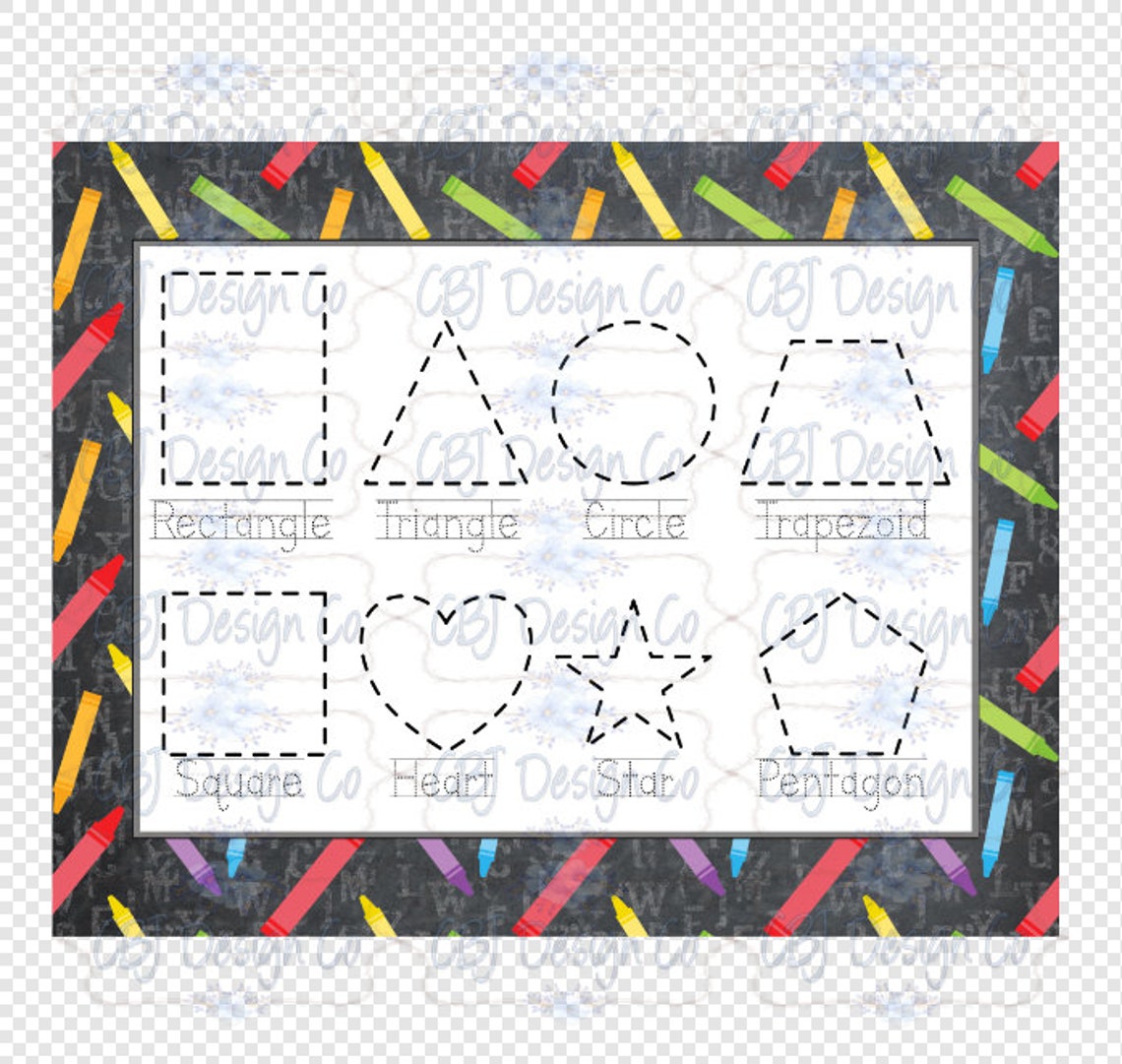 Digital Download for Sublimation Shape Practice Board Design - Etsy