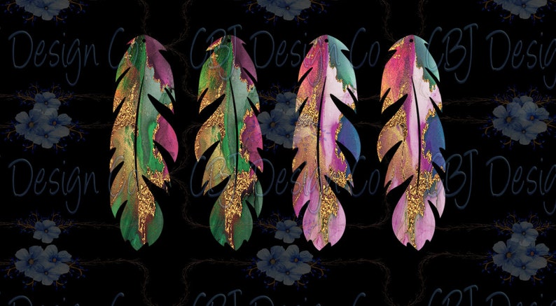 Digital Download for Sublimation Feather Earring Design | Etsy