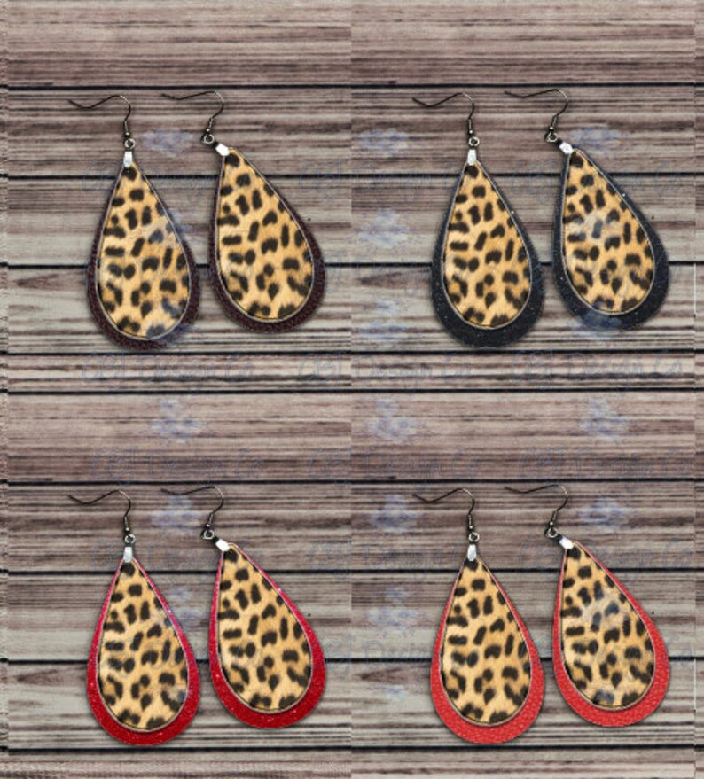 Digital Download Leopard Print Layered Earring Design Bundle - Etsy