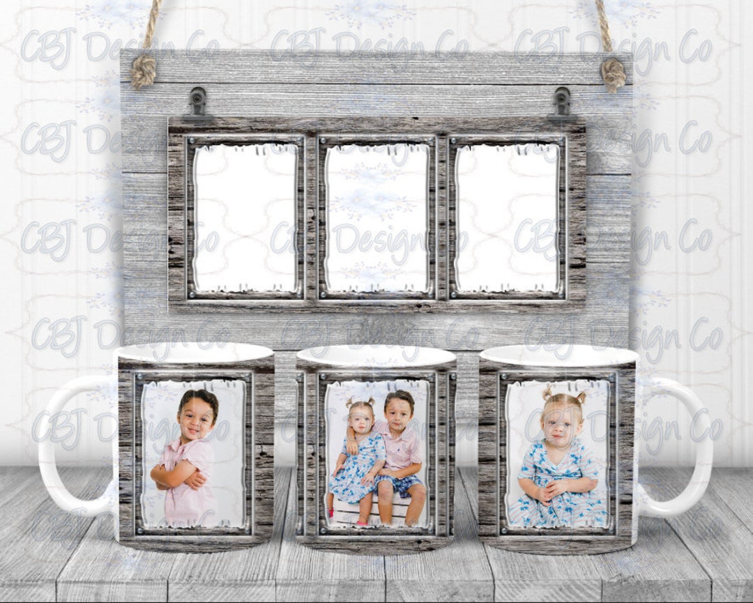 Digital Download for Sublimation, 15 Oz Wooden Frame Photo Mug Design ...