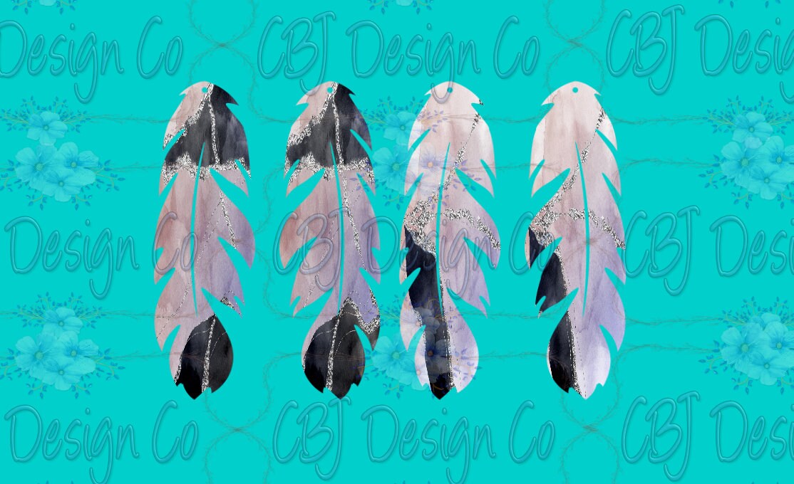 Digital Download for Sublimation Feather Earring Design | Etsy