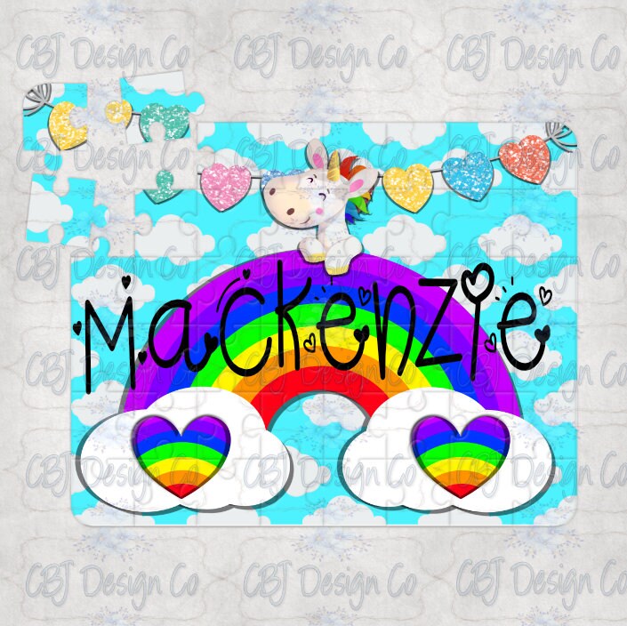 Digital Download for Sublimation Rainbow Heart Puzzle Design | Etsy