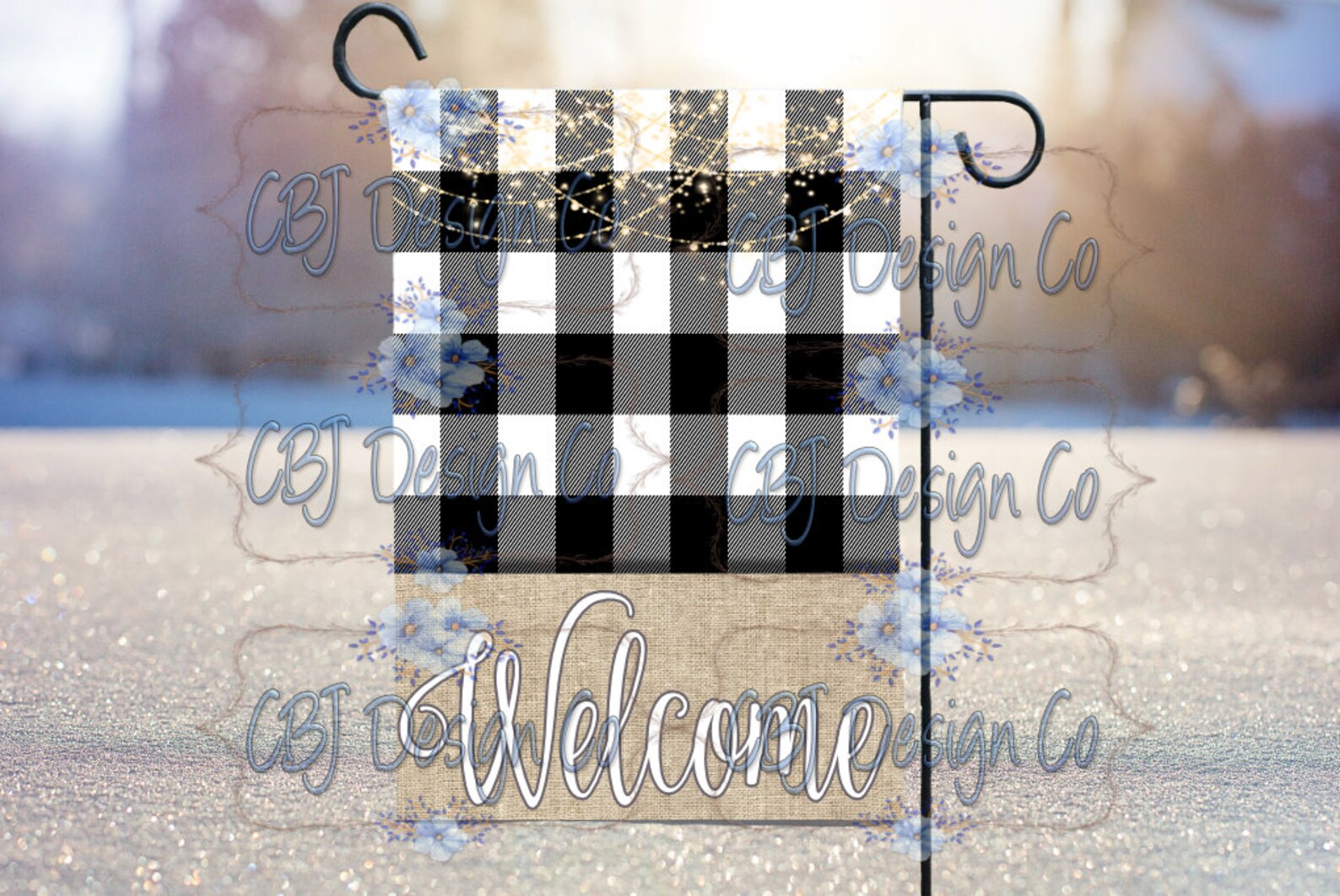 Digital Download Buffalo Plaid Welcome Garden Flag Design | Etsy