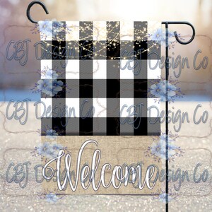 Digital Download, Buffalo Plaid Welcome Garden Flag Design, Flag Design ...