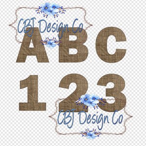 Digital Download, Burlap Alphabet, Burlap Numbers, PNG for Sublimation ...