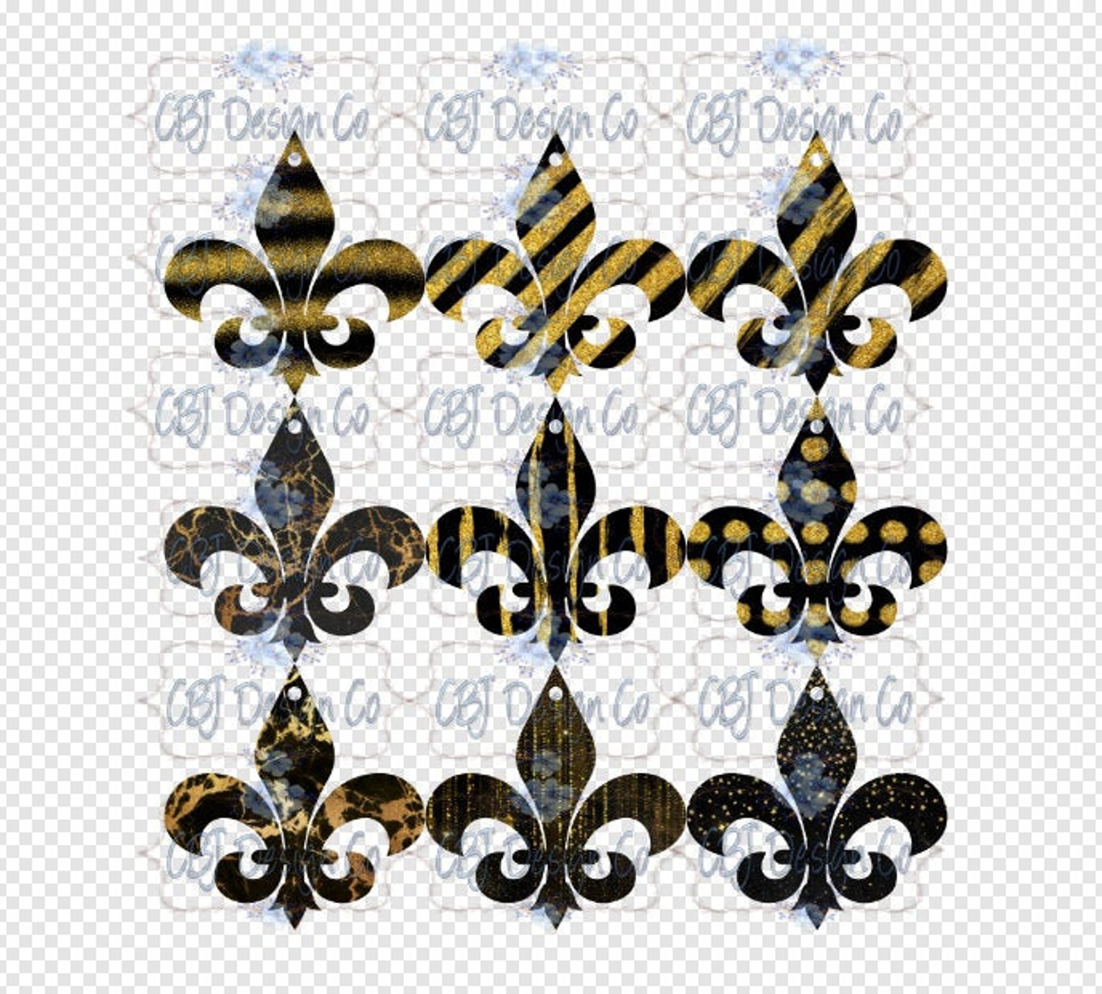 Digital Download Black and Gold Fleur De Lis Template Fleur | Etsy
