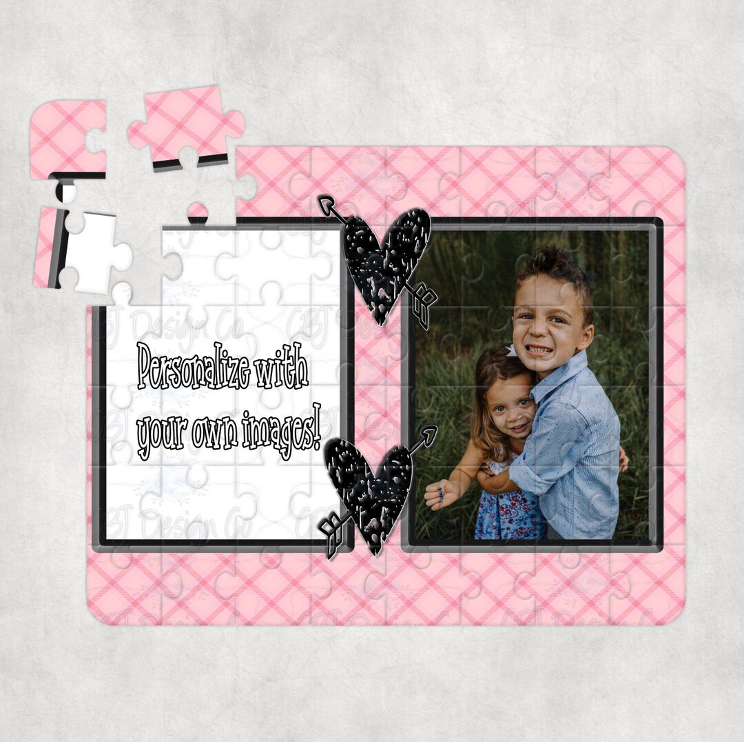 Digital Download for Sublimation, Picture Puzzle Design, Heart Photo ...