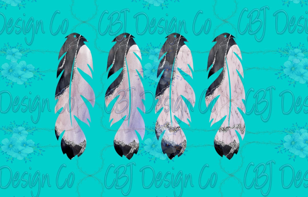 Digital Download for Sublimation Feather Earring Design | Etsy