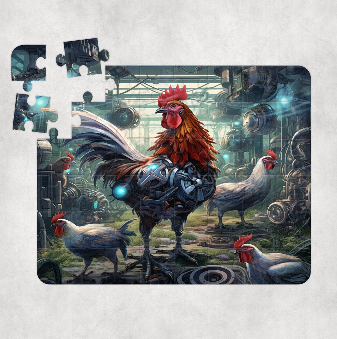 Digital Download for Sublimation, Steampunk Rooster Puzzle Design ...