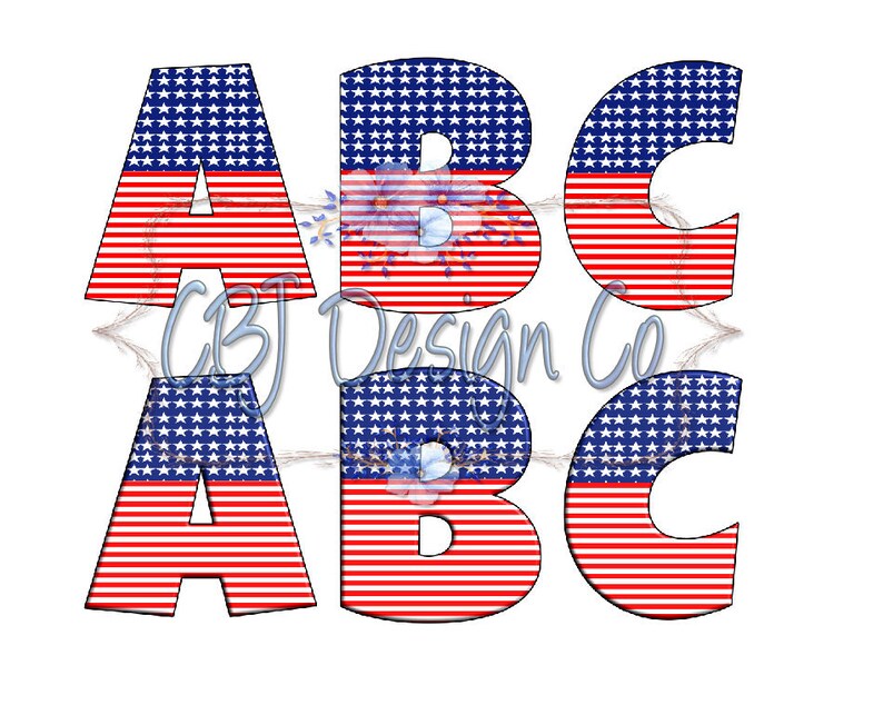 Digital Download American Flag Alphabet American Flag | Etsy