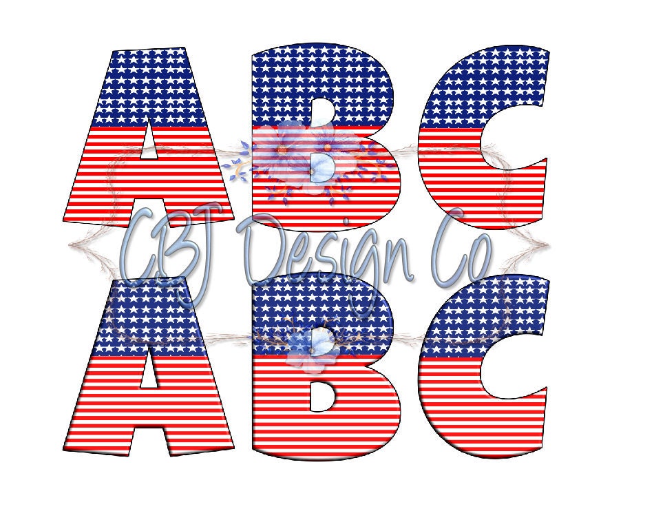 Digital Download American Flag Alphabet American Flag | Etsy