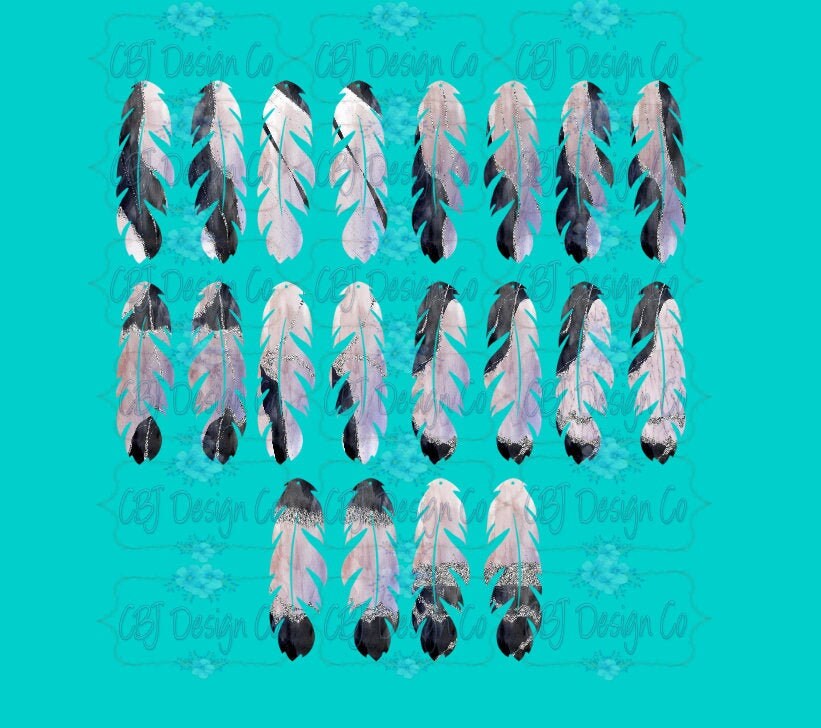 Digital Download for Sublimation Feather Earring Design | Etsy