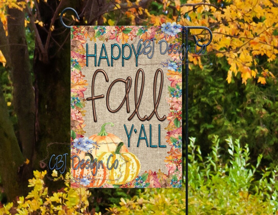 Digital Download, Happy Fall Y'all Garden Flag Design, Flag Design ...