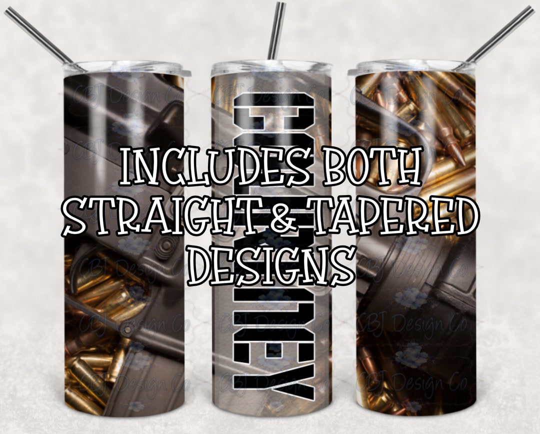 Digital Download for Sublimation, Gun and Bullets 20 Oz Tumbler Design ...