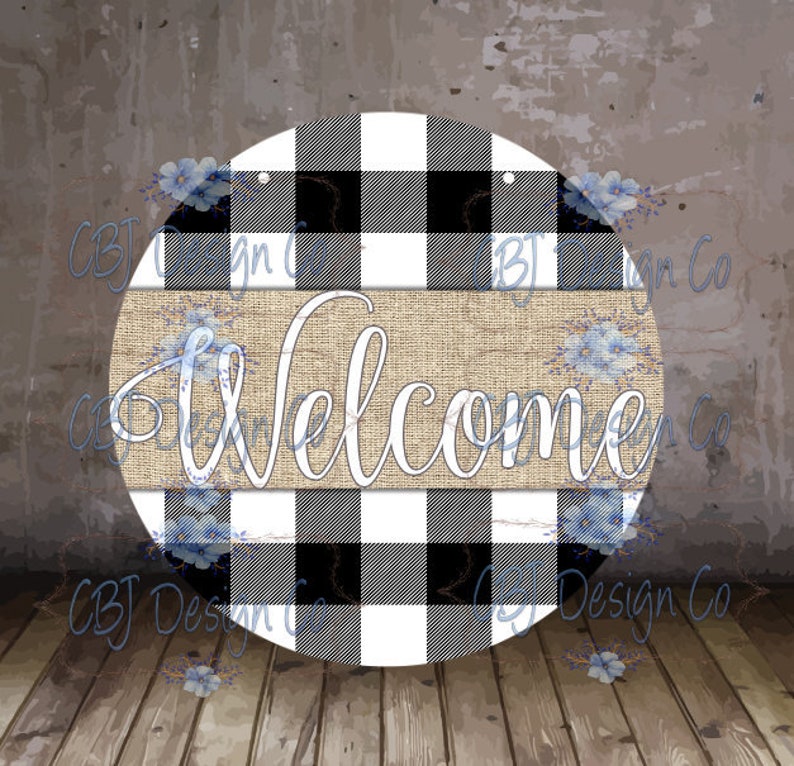 Welcome Sign Digital Download Buffalo Plaid Design Buffalo | Etsy