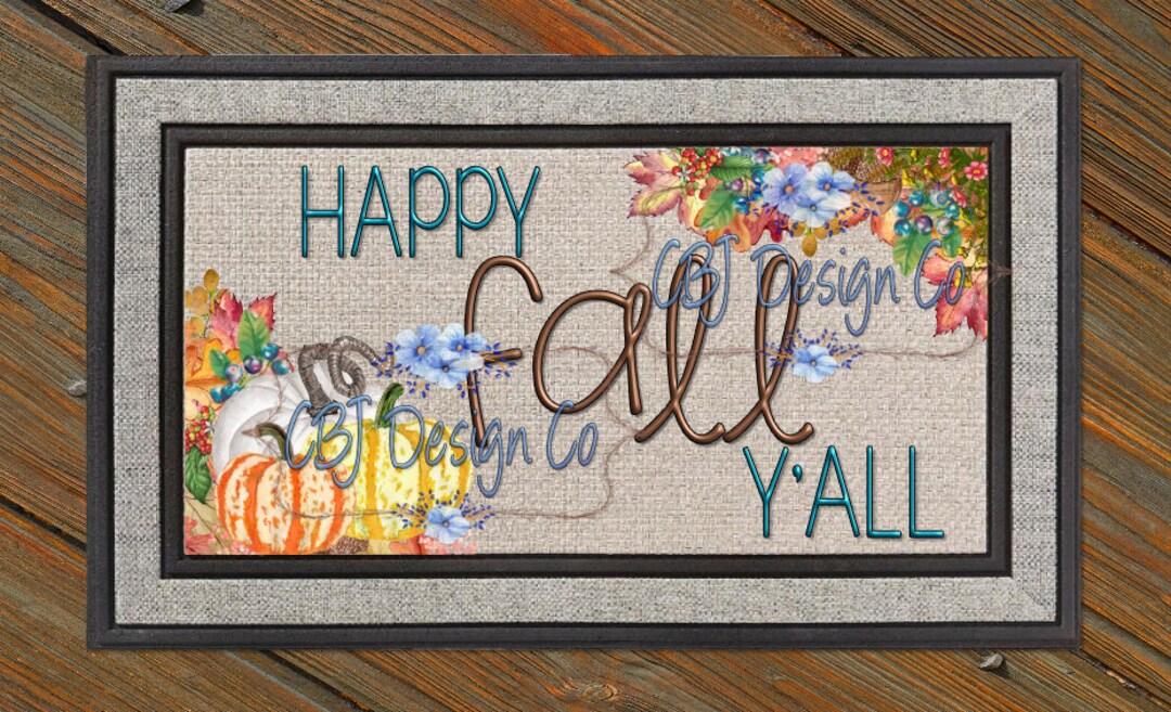 Digital Download, Happy Fall Y'all Doormat Design, Door Mat Design ...