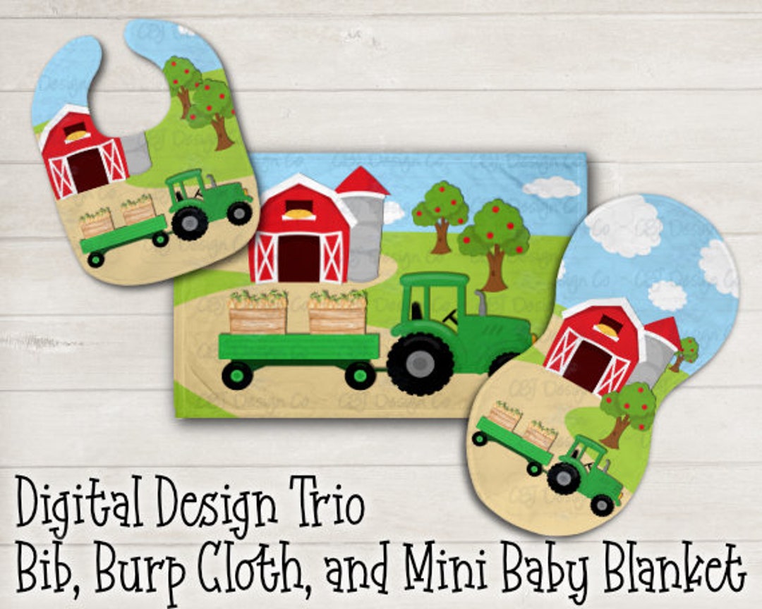Digital Download for Sublimation, Baby Farm Design, Bib Design, Burp ...