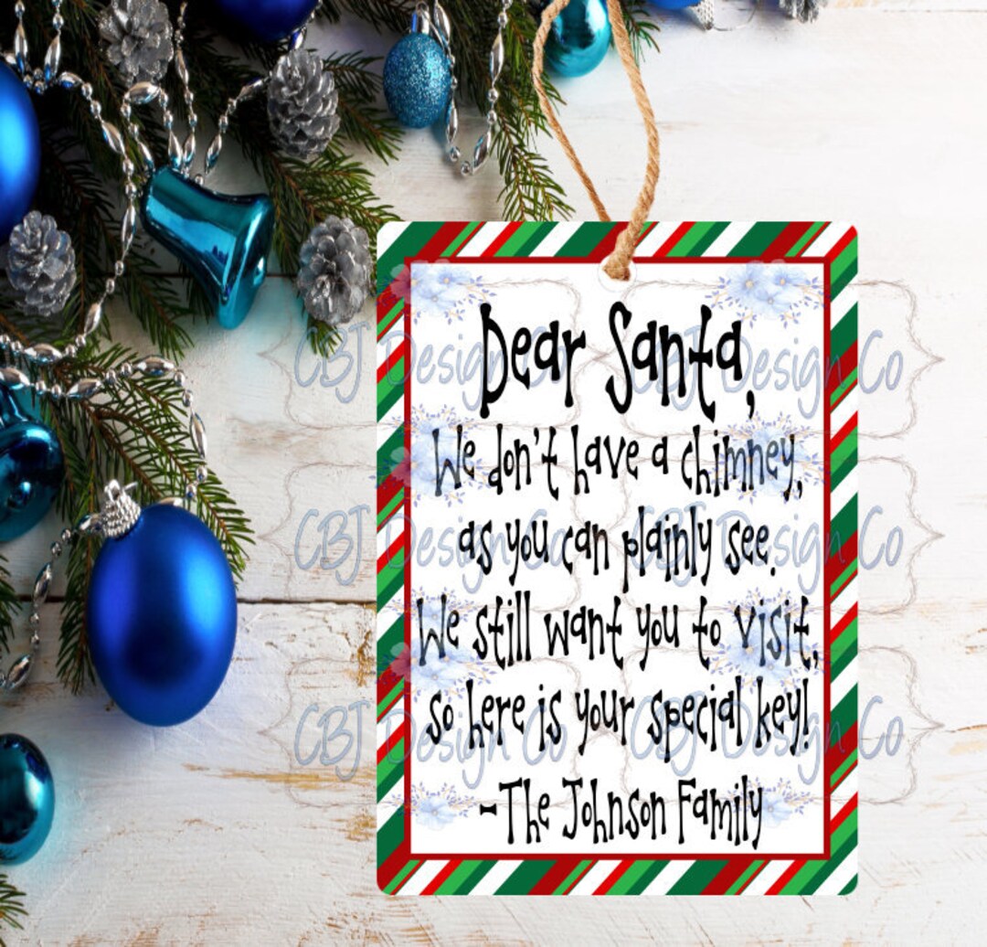 Digital Download, Santa's Magic Key Poem, Christmas Ornament Design ...