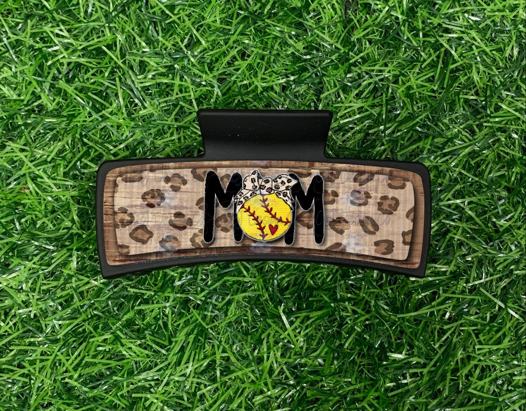 Digital Download for Sublimation, Large Claw Hair Clip Design, Softball ...