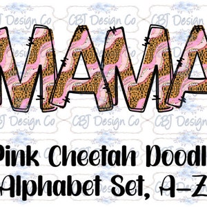 Digital Download for Sublimation, Pink Cheetah Alphabet Bundle, Cheetah ...