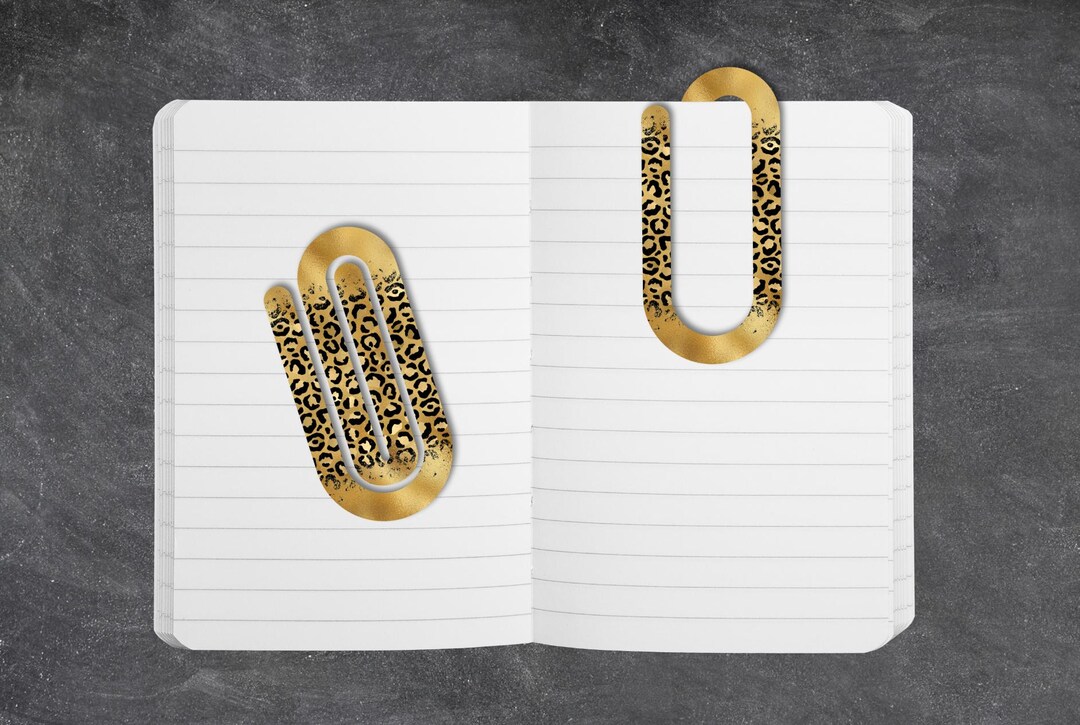 Digital Download for Sublimation, Jumbo Paperclip Design, Gold Leopard ...
