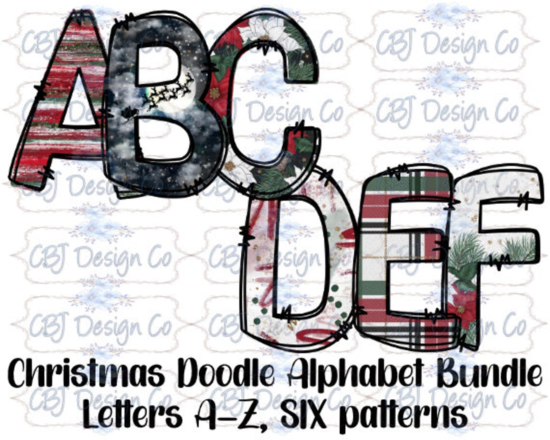 Digital Download for Sublimation, Christmas Alphabet Bundle, Christmas ...