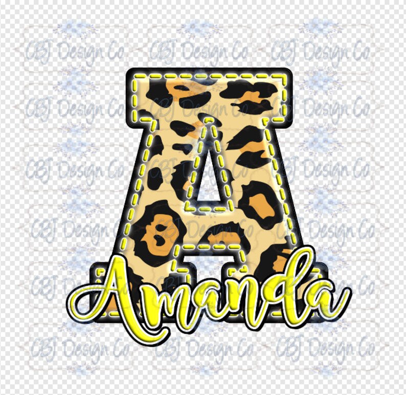 Digital Download Name Design Leopard Name Design Letter and - Etsy